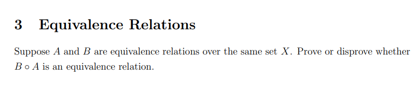 Solved 3 Equivalence Relations Suppose A and B are | Chegg.com