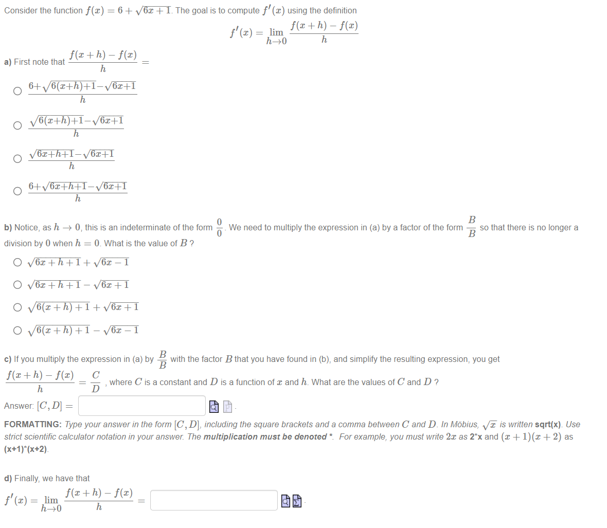 Solved Consider the function f(x)=6+6x+1. The goal is to | Chegg.com