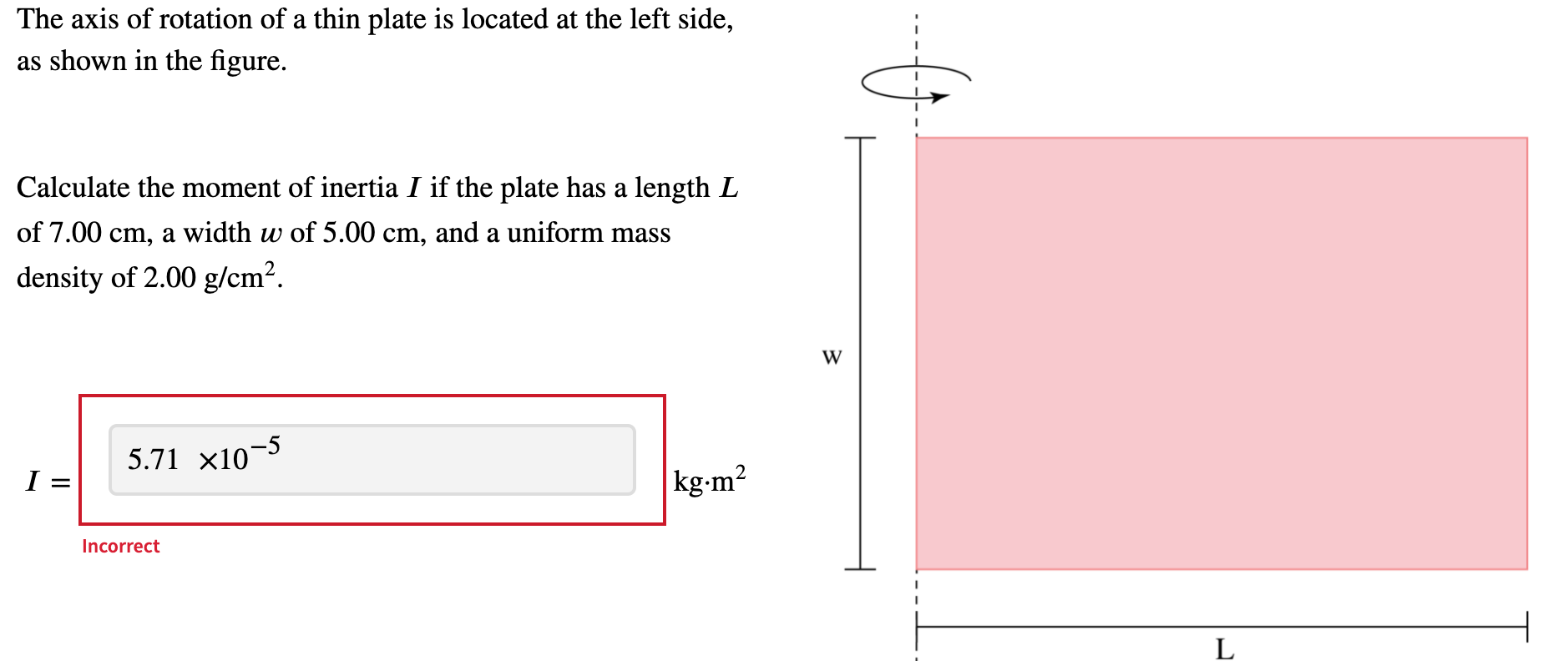 Solved The axis of rotation of a thin plate is located at | Chegg.com