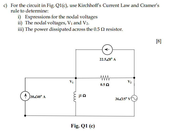Solved For the circuit shown, use kirchhoff's current law | Chegg.com