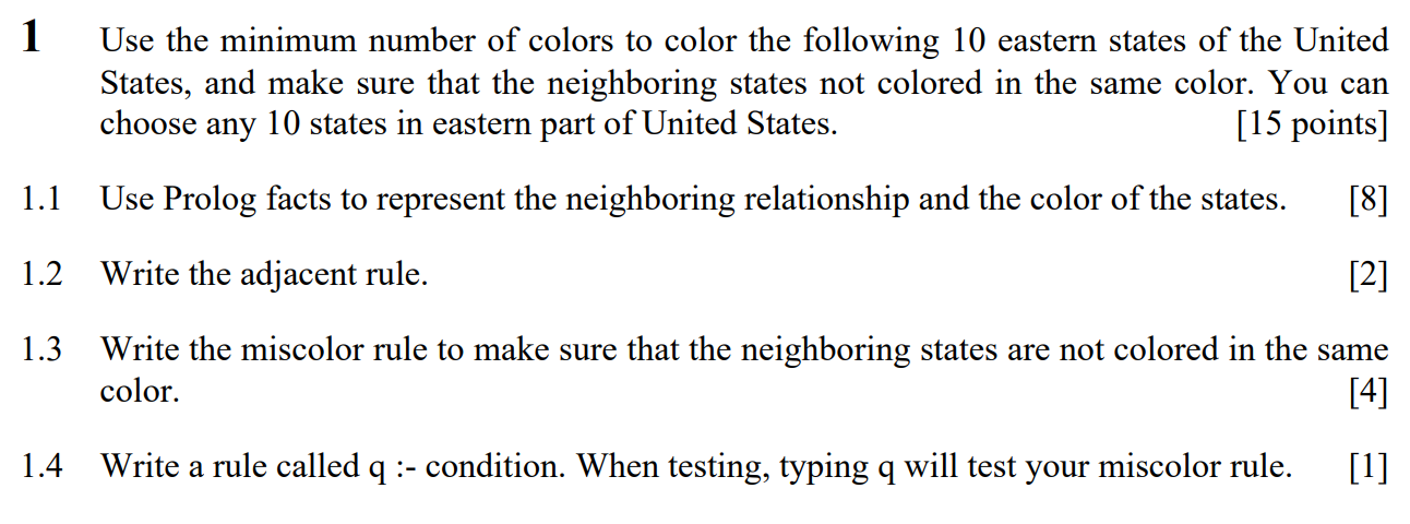 Solved 1 Use the minimum number of colors to color the | Chegg.com