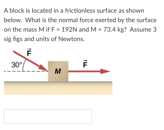 Solved A block is located in a frictionless surface as shown | Chegg.com