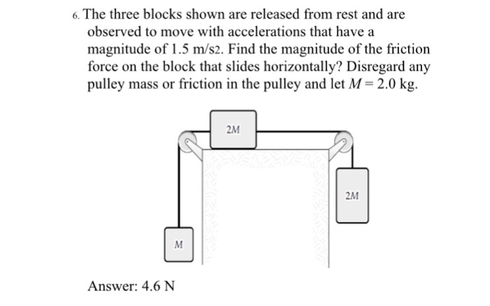 Solved 6. The three blocks shown are released from rest and | Chegg.com