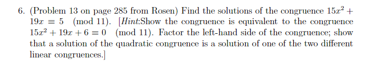 Solved (Problem 13 on page 285 from Rosen) Find the | Chegg.com