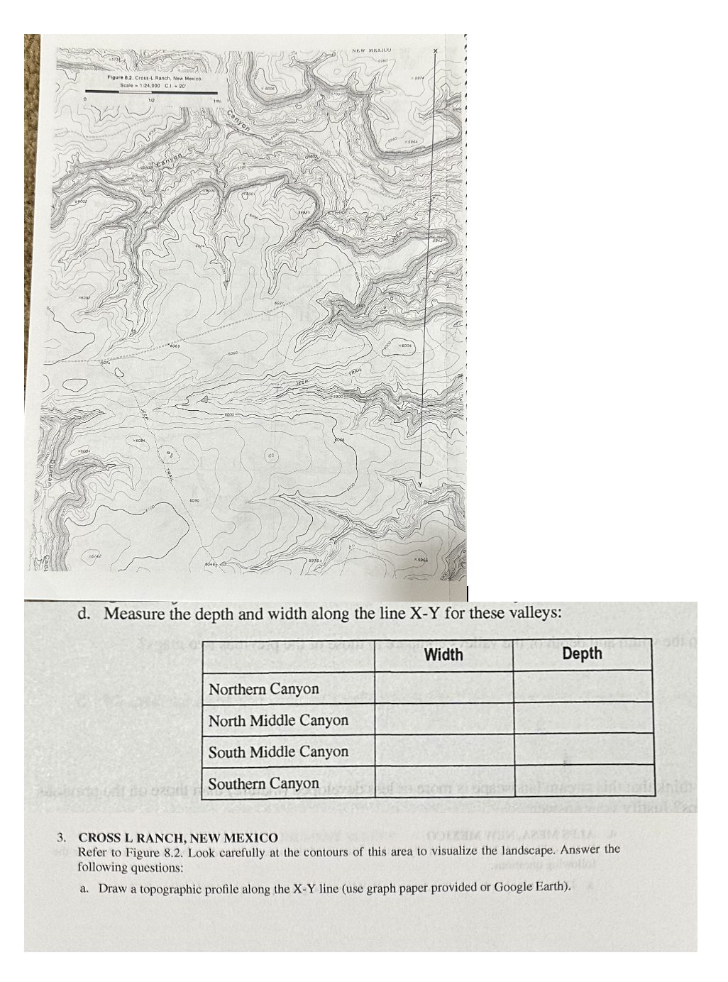 d. Measure the depth and width along the line X−Y for | Chegg.com