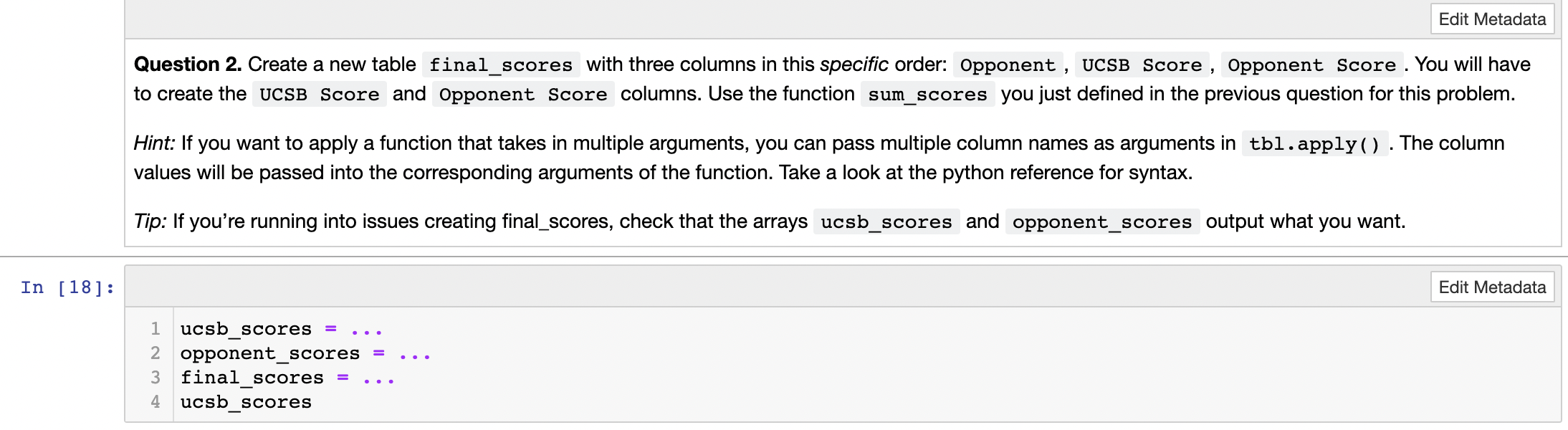 Solved Question 2. Create a new table final_scores with | Chegg.com