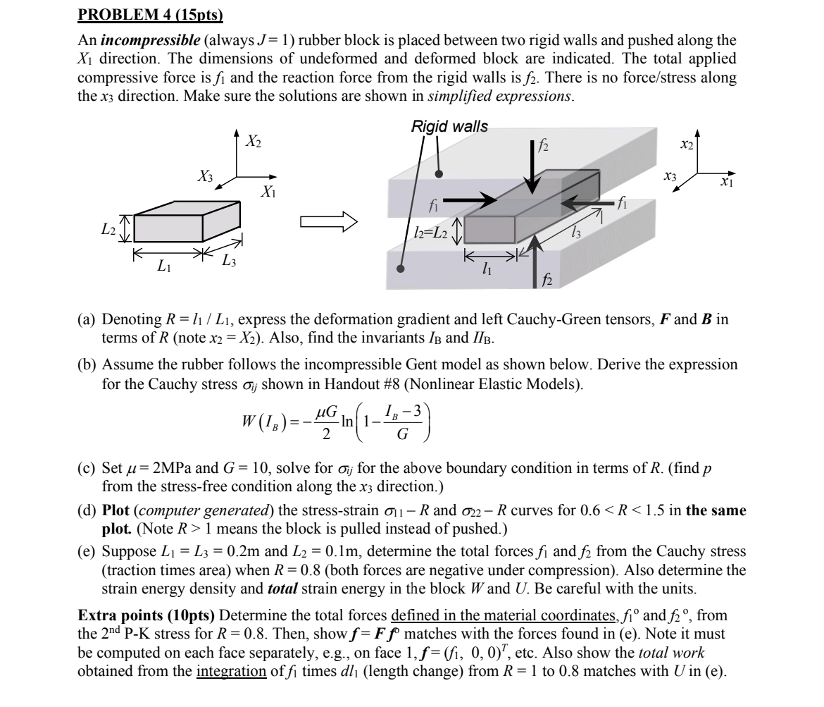 Solved PROBLEM 4 (15pts) An incompressible (always J=1 ) | Chegg.com