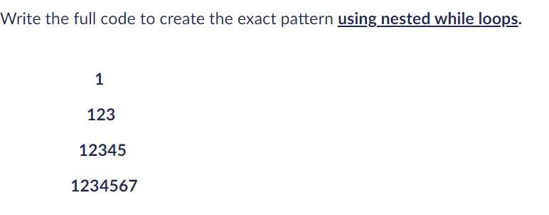 Solved Write the full code to create the exact pattern using | Chegg.com