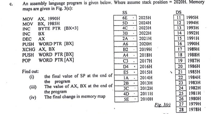 Solved C Ds An Assembly Language Program Is Given