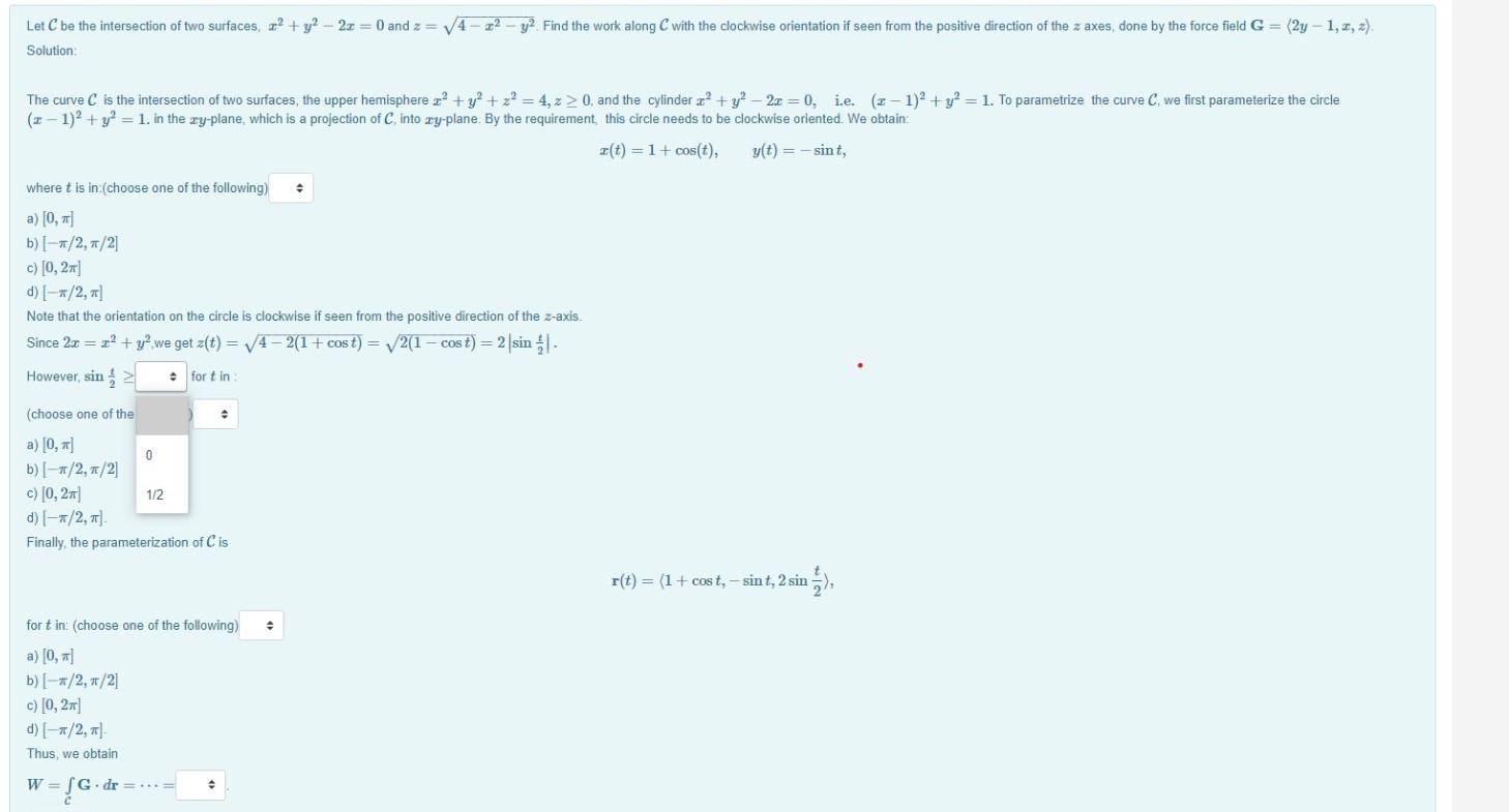 Solved -22 - y2. Find the work along with the clockwise | Chegg.com
