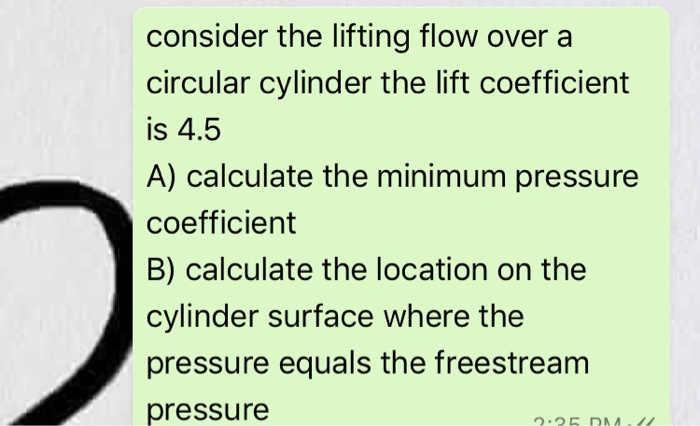 consider the lifting flow over a circular cylinder | Chegg.com