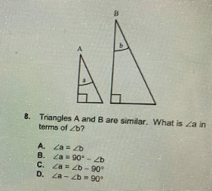 Solved Triangles A and B ﻿are similar. What is | Chegg.com