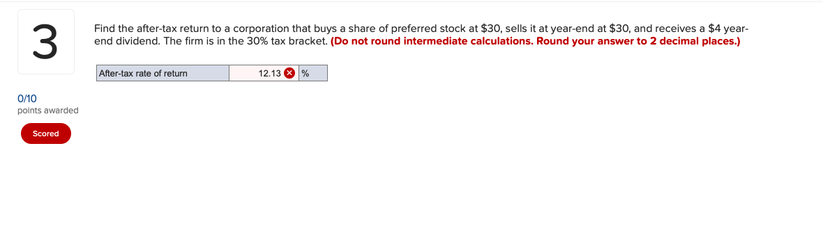 Solved 3 Find the after-tax return to a corporation that | Chegg.com