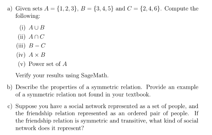 Solved a) Given sets A={1,2,3},B={3,4,5} and C={2,4,6}. | Chegg.com Solved a) Given sets A={1,2,3},B={3,4,5} and C={2,4,6}. | Chegg.com