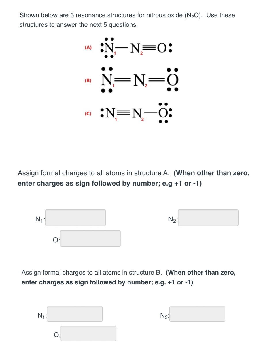 Solved Shown below are 3 resonance structures for nitrous | Chegg.com