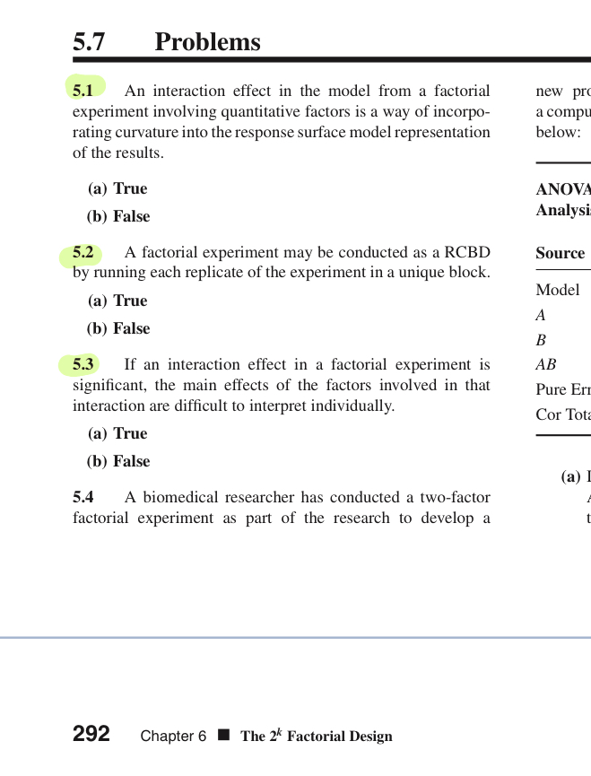 Solved 5.1 An interaction effect in the model from a | Chegg.com