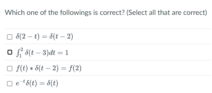 Solved Which one of ﻿the followings is ﻿correct? (Select | Chegg.com
