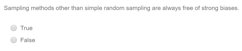 Solved Sampling methods other than simple random sampling | Chegg.com