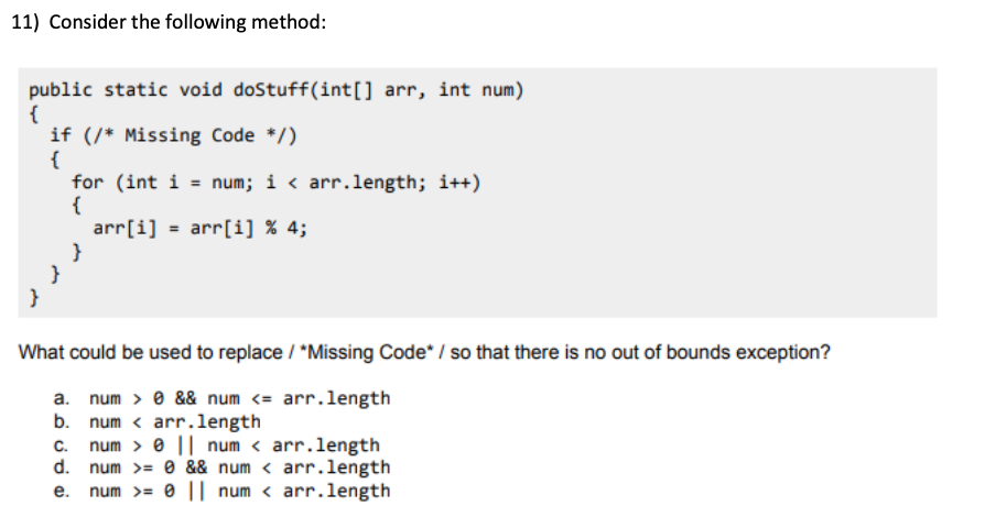 Solved Consider the following method:public static void | Chegg.com