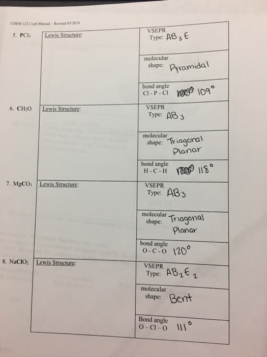 Solved CHEM 1211 Lab Manual-Revised 05/2018 VSEPR Type: AB3 | Chegg.com Solved CHEM 1211 Lab Manual-Revised 05/2018 VSEPR Type: AB3 | Chegg.com
