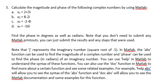 Solved 3. Calculate the magnitude and phase of the following | Chegg.com