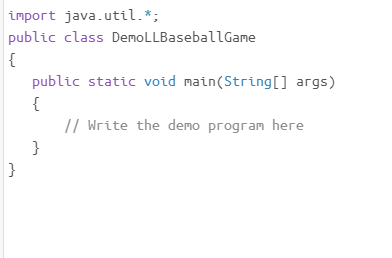 Create a class named BaseballGame that contains data | Chegg.com