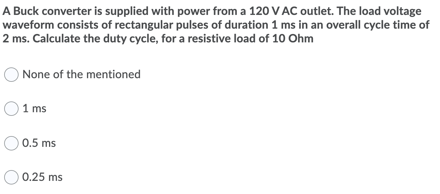 Solved A DC to DC converter operating at a fixed frequency | Chegg.com
