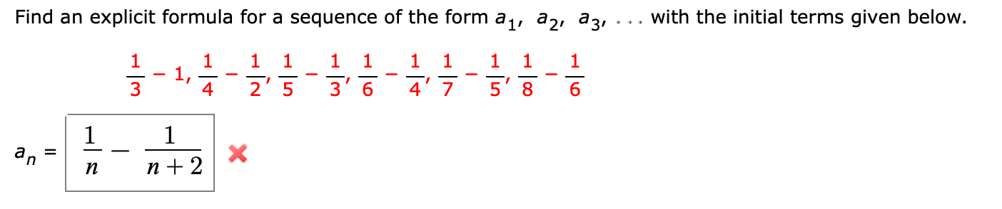 Solved Find an explicit formula for a sequence of the form | Chegg.com