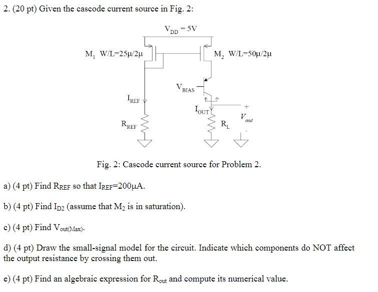 Solved Device Parameters (use for all problems): MOS: | Chegg.com