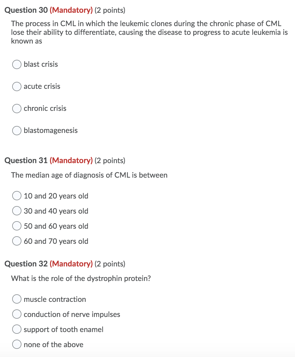 Solved Question 30 (Mandatory) (2 points) The process in CML | Chegg.com