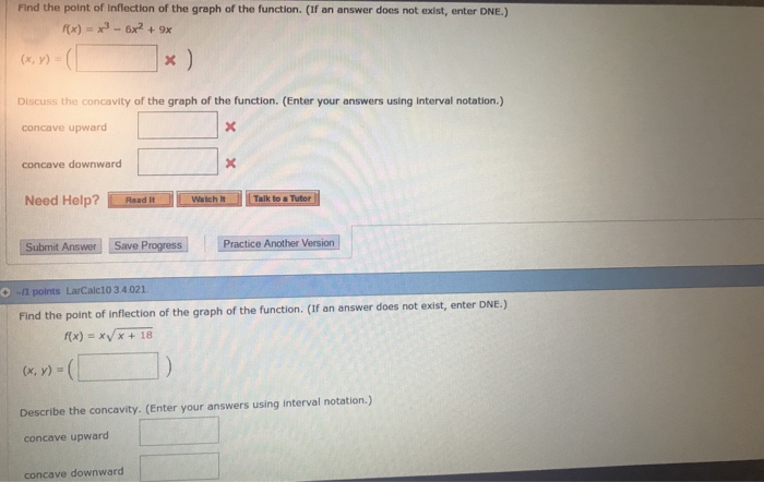 Solved Find the point of Inflection of the graph of the | Chegg.com
