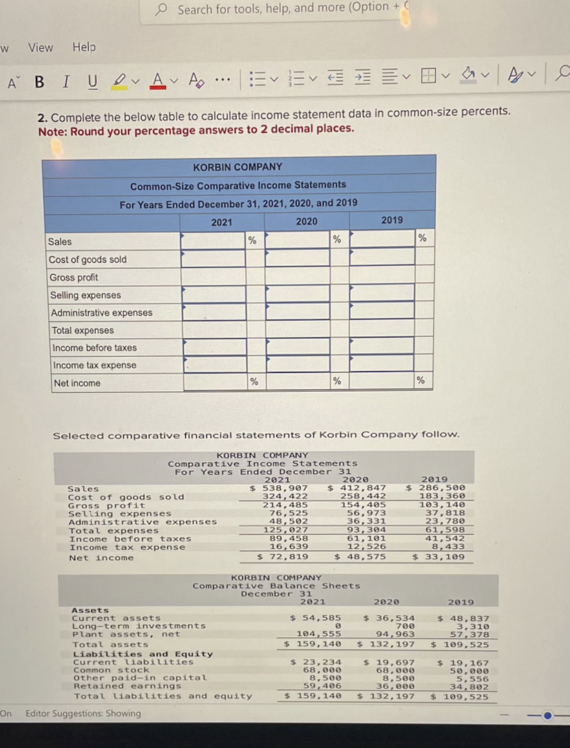 Solved Complete the below table to calculate income | Chegg.com