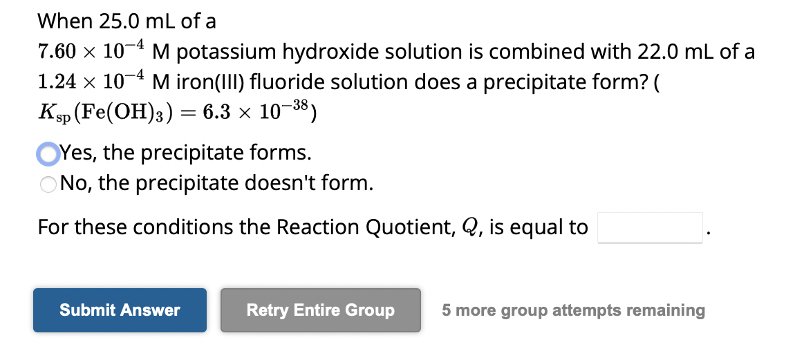 Solved When 25.0 mL of a 7.60×10−4M potassium hydroxide | Chegg.com