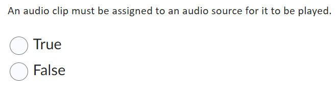 Solved An audio clip must be assigned to an audio source for | Chegg.com