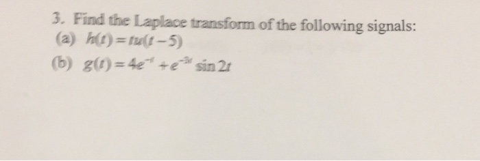 Solved Find the Laplace transform of the following signals: | Chegg.com