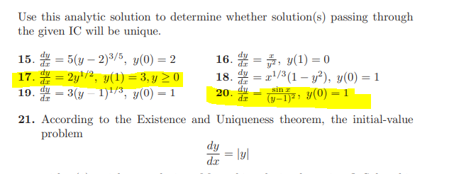 Solved Use this analytic solution to determine whether | Chegg.com