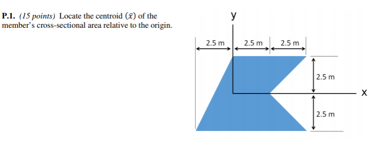 Solved P.1. (15 points) Locate the centroid (x) of the | Chegg.com