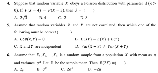 Solved 4. Suppose that random variable X obeys a Poisson | Chegg.com