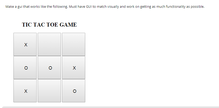 Solved Make a gui that works like the following. Must have | Chegg.com