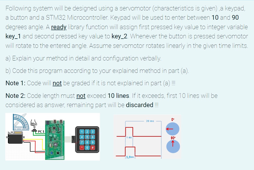 Solved Following system will be designed using a servomotor | Chegg.com