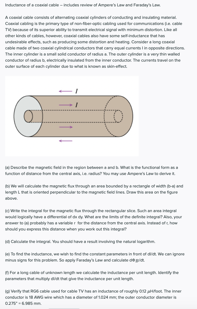 Solved Inductance of a coaxial cable - includes review of | Chegg.com