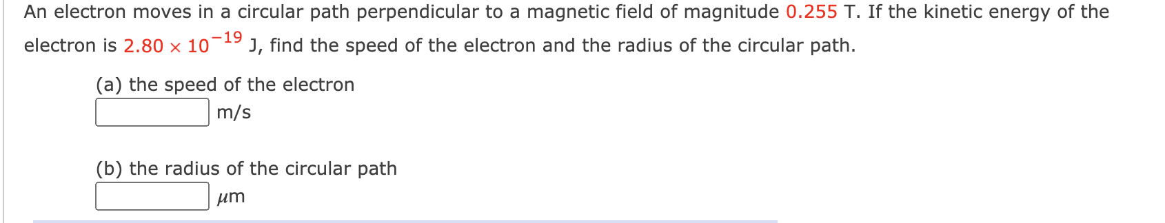 Solved An electron moves in a circular path perpendicular to | Chegg.com