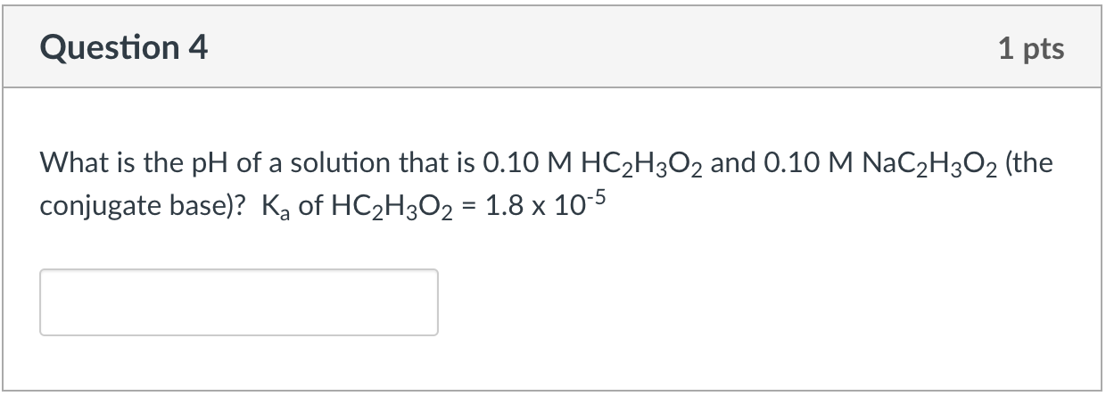 Solved What is the pH of a solution that is 0.10MHC2H3O2 and | Chegg.com