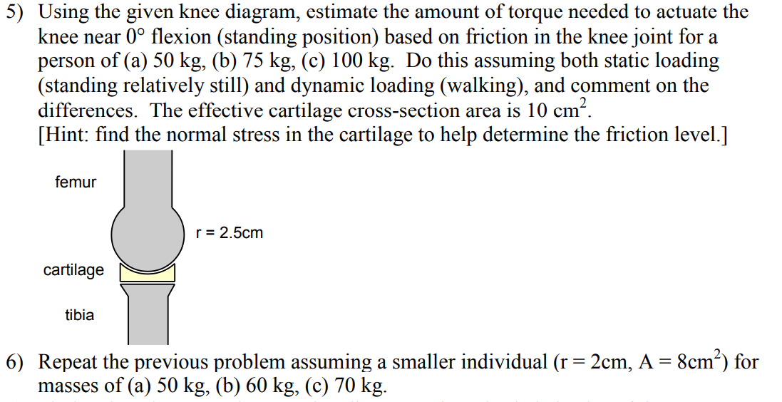 Solved 5) Using the given knee diagram, estimate the amount | Chegg.com
