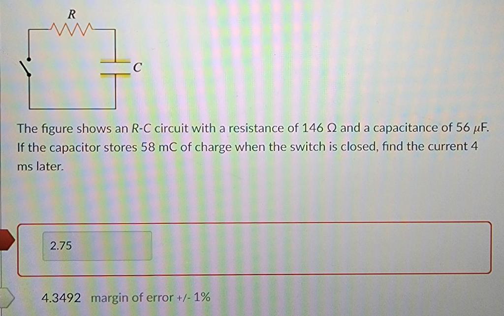 Solved The figure shows an R−C circuit with a resistance of | Chegg.com