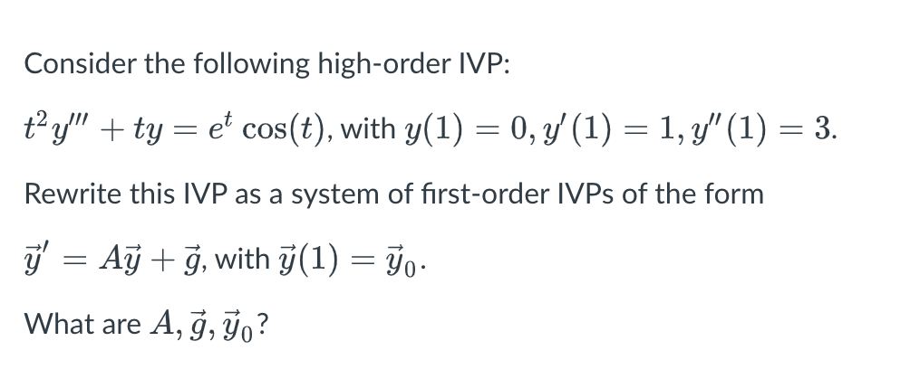 Solved Consider the following high-order IVP: | Chegg.com