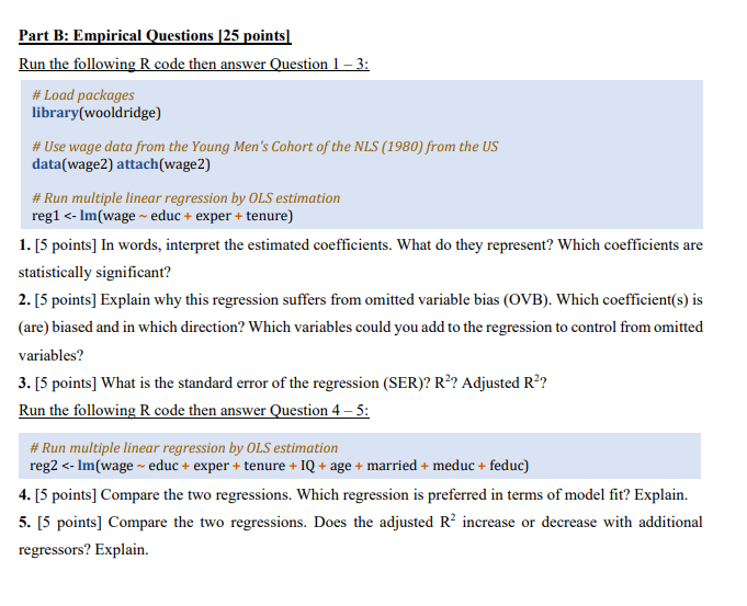 Solved \# Load packages library(wooldridge) \# Use wage data | Chegg.com