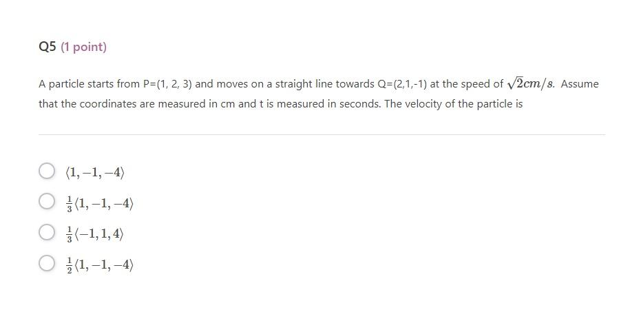 Solved A particle starts from P=(1,2,3) and moves on a | Chegg.com