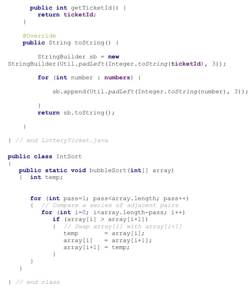 Solved Use this LotteryTicket class, to create a new version | Chegg.com