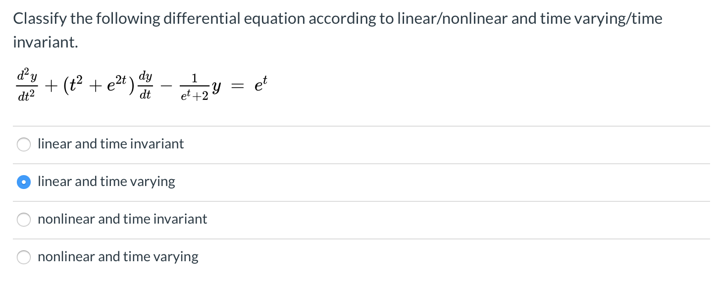 Solved Classify the following differential equation | Chegg.com